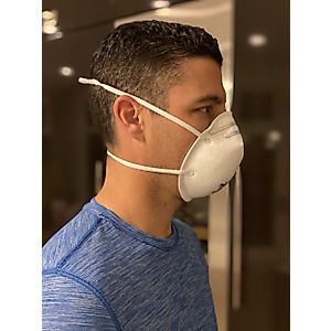 MAGID N95 Respirator Masks with Metal Nose Clips & Latex-Free Elastic Headband, Triple Layer Construction, Cup Style (Medium) - 10 Respirators (20180021N95)