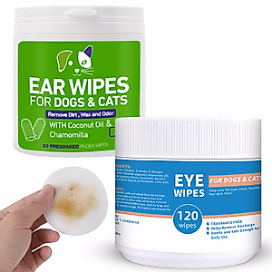 Dog Eye Wipes for Discharges and Dog Ear Finger Wipes