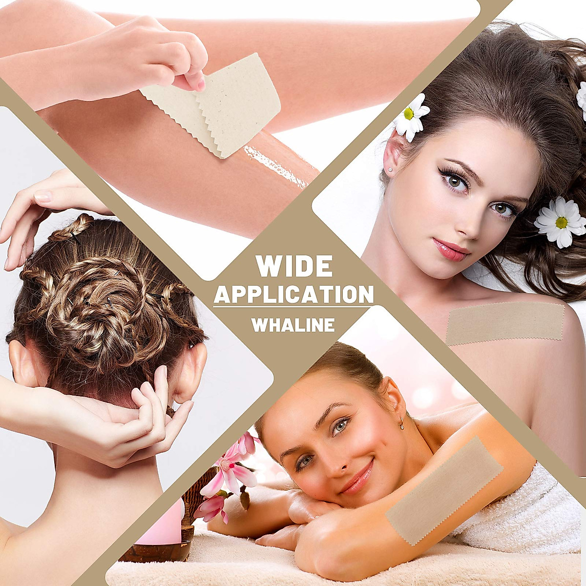 Whaline 200Pcs Fabric Wax Strip Natural Muslin Epilating Wax Strips Facial Hair Removal 7.9 x 2.8 Inch Large Cotton Cloth Precut Waxing Strips for Women Men Body Face Arms Legs Hair Removal