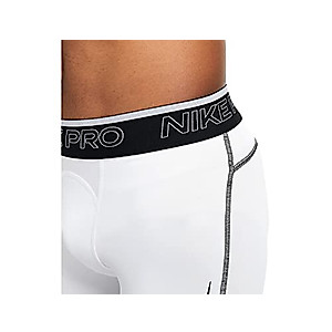 Nike Pro Dri-FIT Men's Shorts (as1, Alpha, l, Regular, Regular, White/Black, Large)