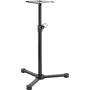 K&M Konig & Meyer 26720.000.55 Monitor / Speaker Stand | 3 Leg Base | Height Adjust | Safety Pin | Non-Slip /Vibration Rubber | German Made | Black