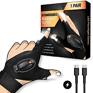 Tool Gifts for Men-LED Flashlight Gloves Gifts for Men, Stocking Stuffers and Stocking Stuffers Tool Gifts for Men - Magnetic Tool Pickup,Telescoping Magnet, Gadget Tool for Women, Christmas Tool Gift