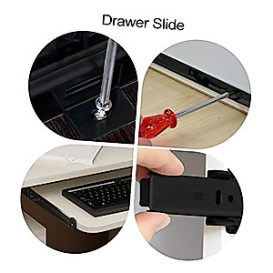 Holibanna 1 Pair Keyboard Rails Keyboard Tray Sliding Rails for Drawers Sliding Keyboard Hardware Keyboard Slide Rail Adjustable Keyboard Slide Desk Rail Rack Computer Office Steel Bracket