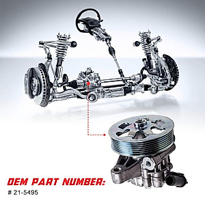 Power Steering Pump Replacement for 2008 2009 2010 2011 2012 Honda Accord with 2.4L Engine OE Replace # 21-5495 Power Steering Pump