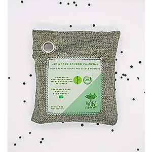 100% activated charcoal bags odor absorber set of 3 +7oz - bamboo active air purifying bag nature fresh moisture absorbers - deodorizer freshener purifier for home room closet shoe sneaker deodorizers