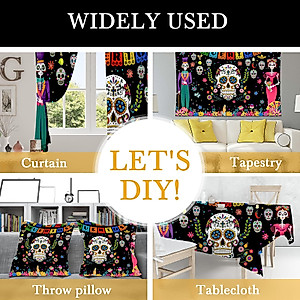 Mocsicka Day of The Dead Backdrop Mexican Día De Los Muertos Background Fiesta Sugar Skull Halloween Dress-up Party Decoration Halloween Cake Table Banner (Muticolor, 7x5ft(82''x60''))