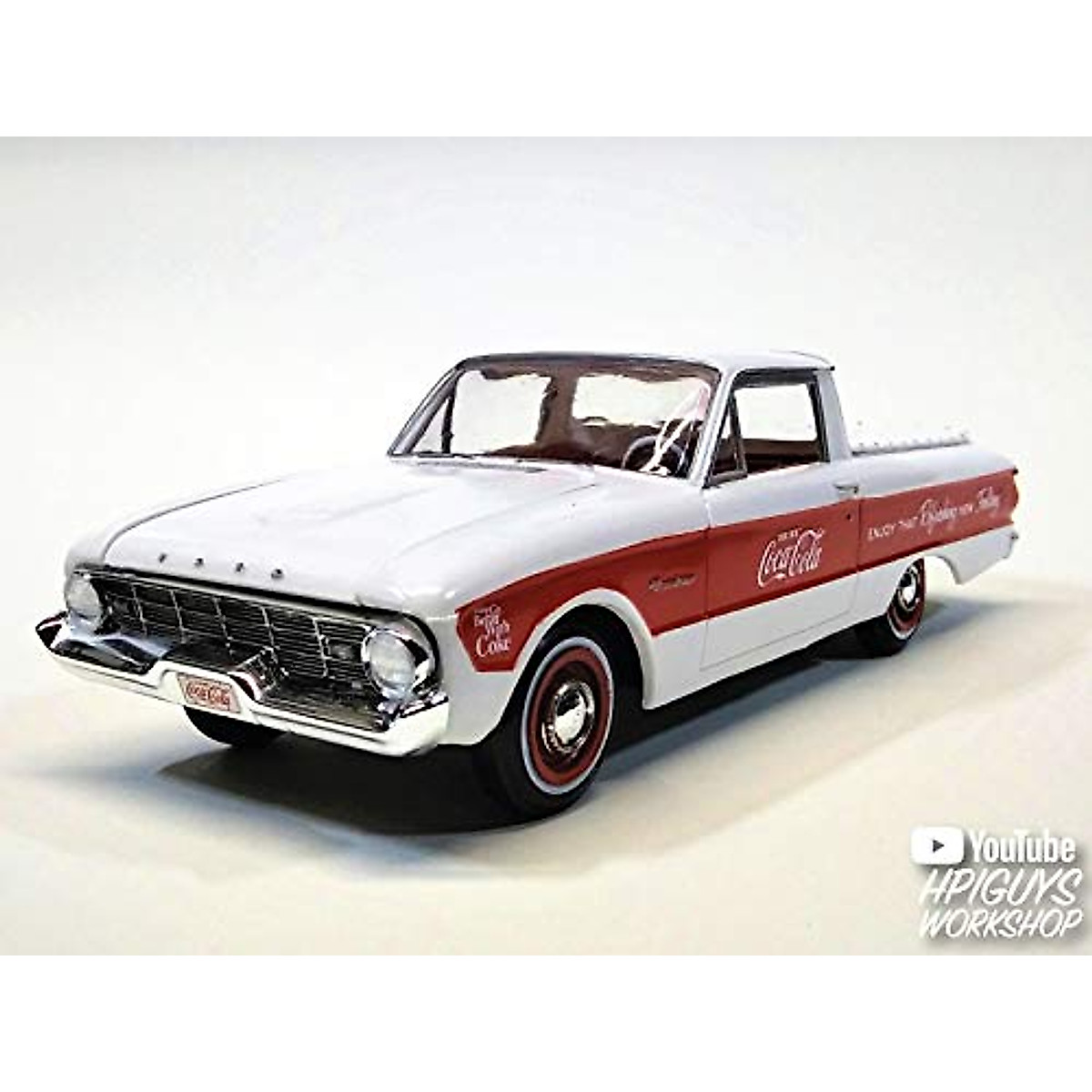AMT 1960 Ford Ranchero w/Coke Chest (Coca-Cola) 2T 1/25th Scale Model Kit, White (AMT1189M)