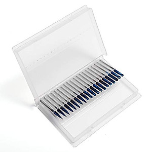 Genmitsu 20pcs Carbide Burrs Set Nano Blue Coating Rotary Files 0.118”(3mm) Shank Fits Most Rotary Drill Die Grinder for Woodworking, Engraving, Drilling, Carving, RR20A