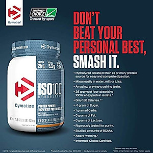 Dymatize ISO100 Hydrolyzed 100% Whey Protein Isolate Strawberry -- 5 lbs