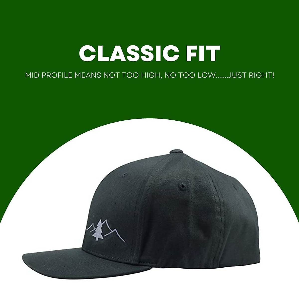 LINDO - Flex/Stretch Band Pro Back Style Hat - The Great Outdoors (Black w/Graphite: L/XL)