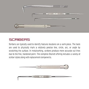 Starrett Steel Replacement Point 70A Scriber with Knurled and Nickel Plated Handle - 2-3/8" Point Length - PT02355A