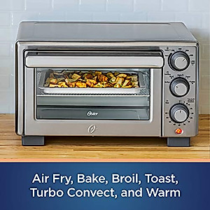 Oster Compact Countertop Oven With Air Fryer, Stainless Steel