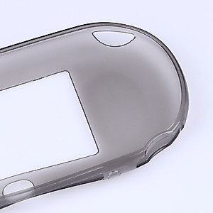 TPU Protective Silicone Case Skin Cover Shell for Playstation PS Vita 2000 PSV 2000 (Clear Black)