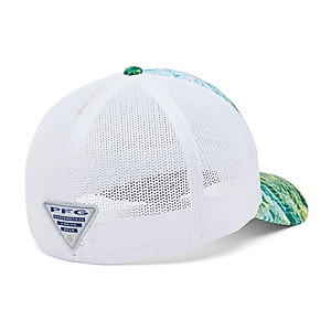 Columbia Unisex PFG Camo Mesh Ball Cap, Gulf Stream/Deepsea Fade, Large/X-Large
