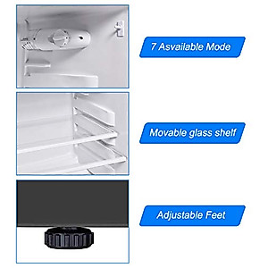 Safeplus Compact Refrigerator, 3.4 cu ft. Unit Cold-rolled Sheet Mini Refrigerator with freezer, Dorm fridge with Adjustable Removable Shelves,Black