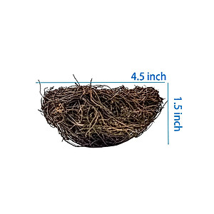 ZYAMY 2pcs 4" Artificial Rattan Bird's Nest Handicraft Bird's Nest for Crafts, Patio Garden, Succulent Planter