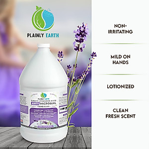 Plainly Earth Antimicrobial Liquid Hand Soap (64 Oz) - Antibacterial Soap Refill - Hand Soap Refill Bottle - Cruelty Free Moisturizing Soap, Sweet Lavender Rose