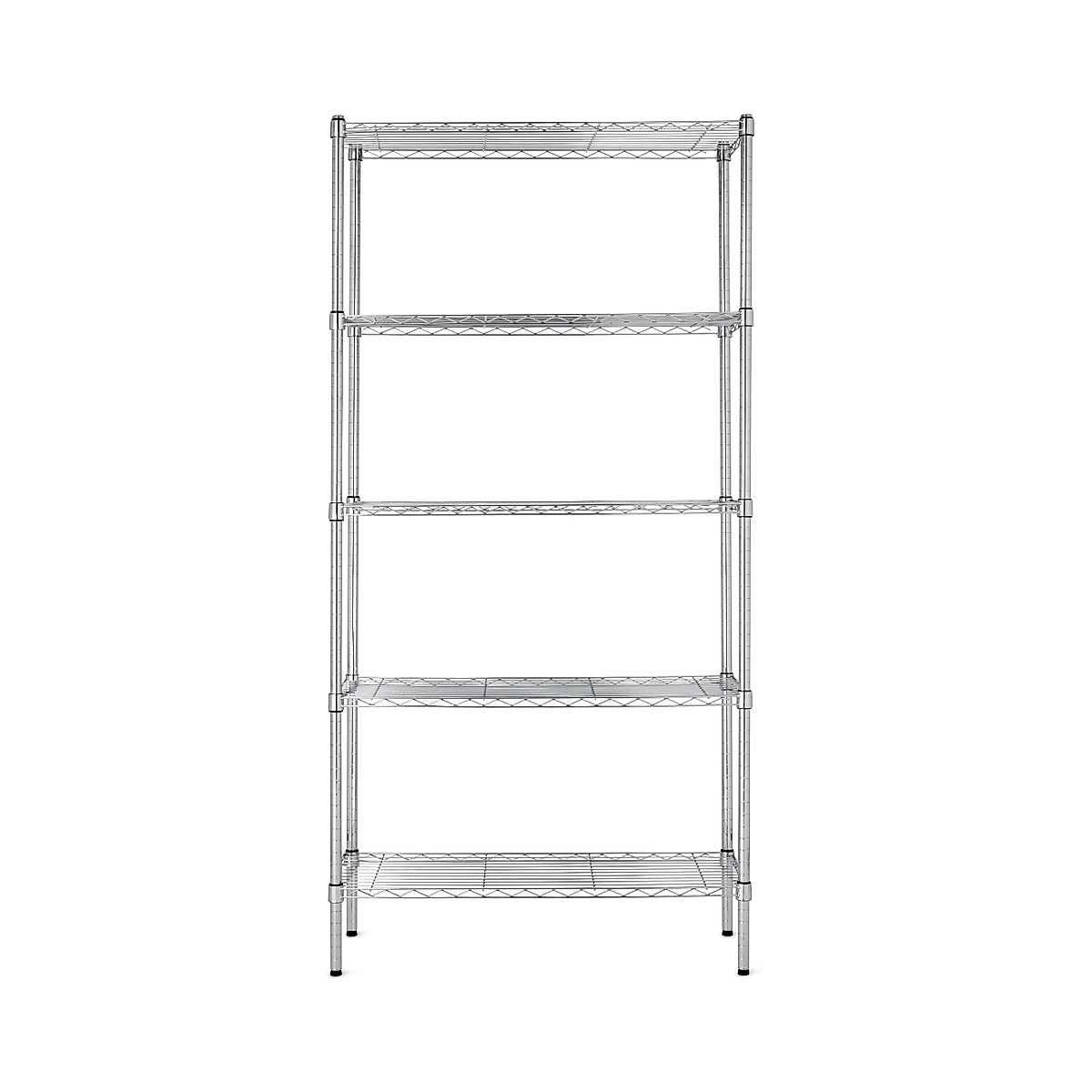 Amazon Basics 5-Shelf Adjustable, Heavy Duty Storage Shelving Unit (350 lbs loading capacity per shelf), Steel Organizer Wire Rack, Chrome (36L x 14W x 72H)