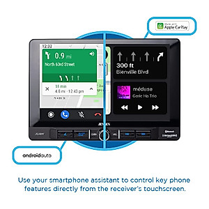 Jensen J1CA9W 9-inch Certified Apple CarPlay Android Auto Wired or Wireless | Single DIN Touchscreen Car Stereo Receiver | Bluetooth | Backup Camera Input | USB Playback & Charge | Sirius XM Ready