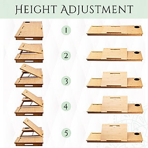 2B Balanced Treadmill Desk Attachment | Fits Treadmills Up to 32" Wide | Crafted from Bamboo | Adjustable Height for Better Posture | Securely Holds Laptop, iPad, Phone, Book