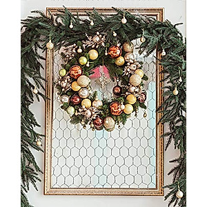 Aboofx Chicken Wire Fencing, 197 x 15.7 inch Floral Chicken Wire Net, Hexagonal Chicken Wire for Garden Poultry, with One Mini Cutting Pliers and 1 Pair Gloves