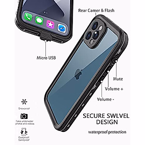 LOVE BEIDI Design for iPhone 12 Pro Max Waterproof case 6.7'', Full Body Shockproof case for iPhone 12 Pro Max Case with Screen Protector, Dust Proof Phone Case Cover for iPhone 12 Pro Max (Black)