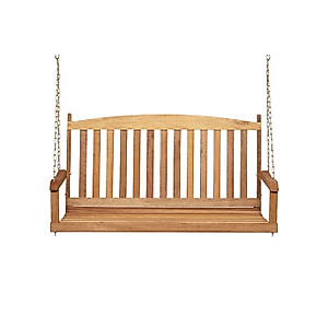 Woodlawn&Home 4’ Hardwood Swing with Chains in Honey Finish 800032