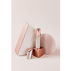 Finishing Touch Flawless Facial Hair Remover for Women, White/Rose Gold Electric Face Razor for Women with LED Light for Instant and Painless Hair Removal