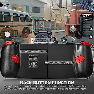 arVin Bluetooth Controller for iPhone 14/13/12/11, iPad, MacBook, iOS, Wireless Gamepad for Android Samsung Galaxy S22/S21/S20, TCL, Tablet, PC Game Joystick, CODM, Genshin Impact -with Back Button