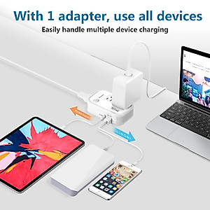 220V to 110V Converter Travel Adapter: FOVAL [Upgraded] International Step Down Power Converter for Hair Straightener/Curler with 18W USB-C Port Outlet Voltage Converter US to Europe Italy UK AU Plug