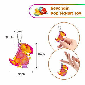 Dinosaur Toys Pop Fidget Toys Its Birthday Party Favors for Kids Toys 20 PCS Mini Pop Keychain It Sensory Fidget Toy Packs Goodie Bag Stuffers Fidgets for Classroom Prizes Christmas Stocking Stuffers