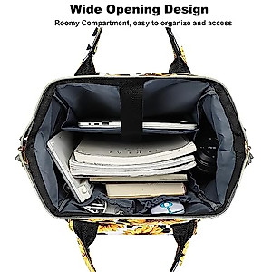 Mimfutu Sunflower Cow Print Laptop Backpack College School Backpack Bookbags Nurse Backpacks Travel Bags Casual Daypacks for Women Girls Fits 15.6 Inch Notebook