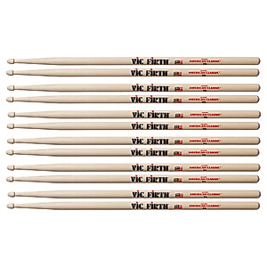 Vic Firth 6-Pair American Classic Hickory Drum Sticks Wood 7A