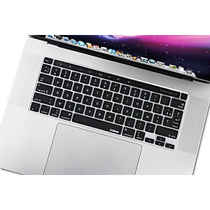 XSKN French Language Black Silicone Keyboard Cover Skin for Touch Bar Models 2019 New MacBook Pro 16 inch A2141 2020 New MacBook Pro 13.3 inch A2251 A2289 A2338 M1 Keyboard US & EU Common Version