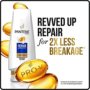 Pantene Sulfate Free Conditioner for Damaged Hair, Repair and Protect, 24 Fl Oz (Pack of 2) (Packaging May Vary)