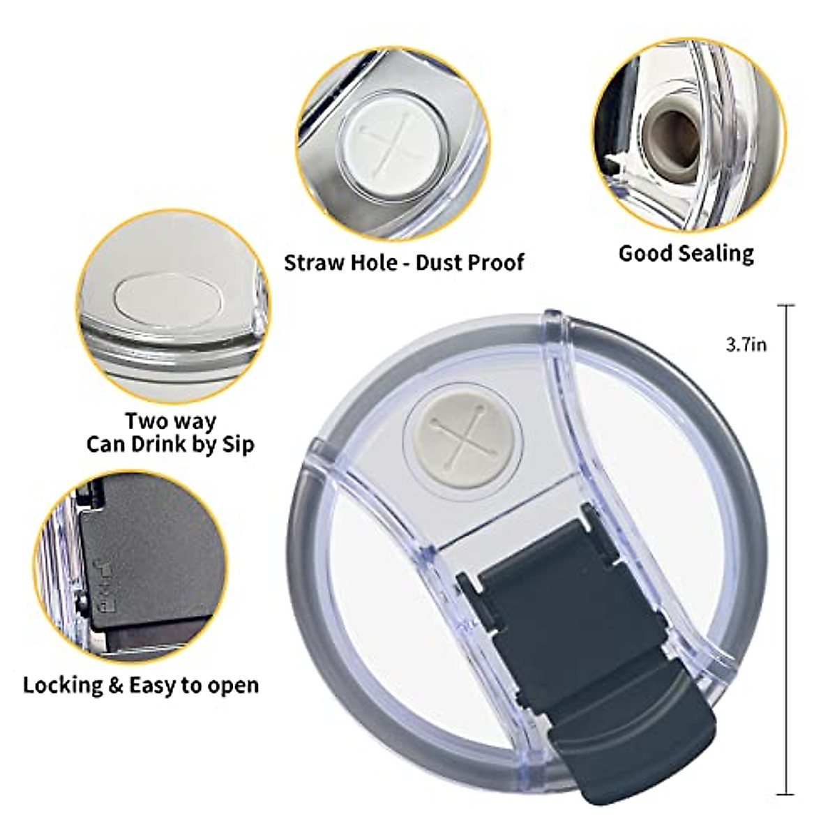 Cup Accessories for Stanley 40 oz Tumbler with Handle, Leak-Proof Tumbler Lids & Reusable Straws & Silicone Boot with Cleaner Brush and Straw Cover Cap for Adventure Quencher 40oz (2 sets)