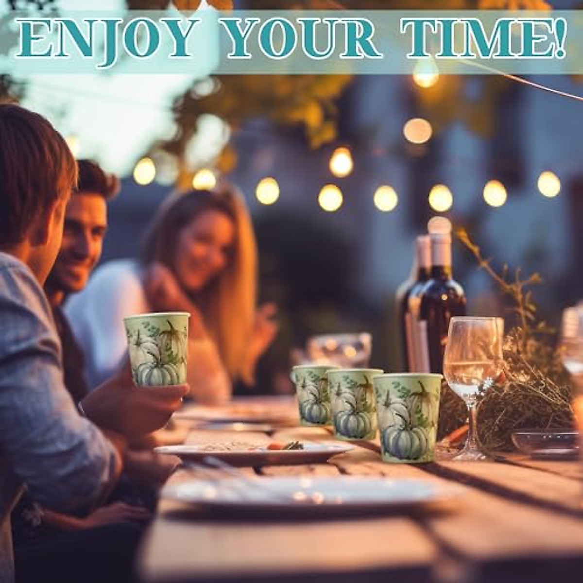 Umigy 100 Pcs 9 oz Fall Disposable Paper Cups Pumpkin Cup Thanksgiving Party Supplies Pumpkin Maple Leaves Cups for Coffee Juice Hot Cold Drink Thanksgiving Decorations(Simple Pumpkin)