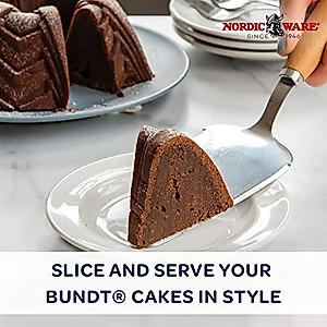 Nordic Ware Cake Server, with Beechwood Handle, Stainless Steel