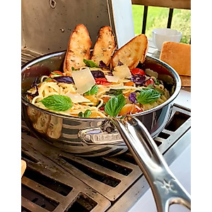 Hestan - NanoBond Collection - Titanium Stainless Steel 3.5-Quart All-In-One Pan with Lid - Toxin, PFAS, & Chemical Free Clean Cookware, Induction Cooktop Compatible