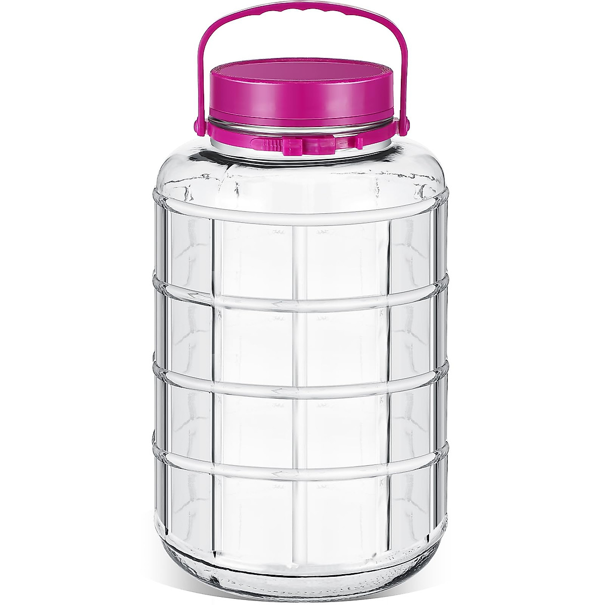 Bokon 2 Gallon Glass Jar with Lid and Handle Wide Mouth Airtight Dry Food Storage Pickling Mason Jar Glass Water Jug for Fermenting Sun Tea Kombucha Kefir Water Storing Canning (1 Pcs)