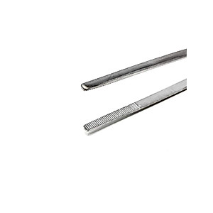 Cynamed Set of 4 Thumb Tweezer Mulipurpose Forceps 12in. Blunt Serrated Tips Stainless Steel