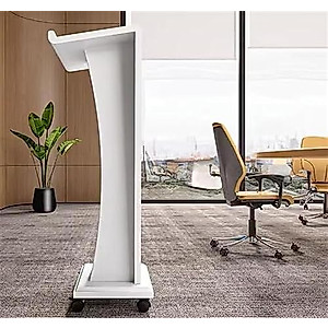 Floor Standing Podium Church Lecterns Simple Podium Stand Easy to Assemble Pulpits with Casters and Storage Space Lecterns