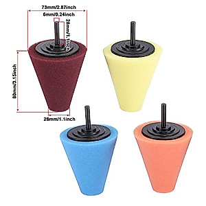 X AUTOHAUX 4pcs Cone Polishing Pad Sponge Buffing Pads for Automotive Car Wheels Hub Cleaner
