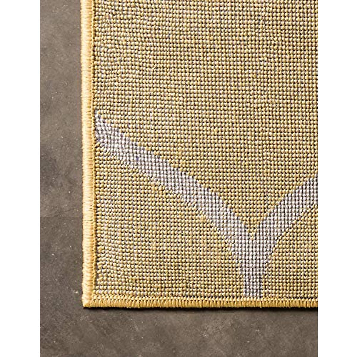 Unique Loom Trellis Frieze Collection Area Rug - Rounded (4' 1" x 6' 1", Yellow/ Ivory)