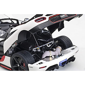 AUTOart Koenigsegg One: 1 Pebble White and Carbon Black with Red Accents 1/18 Model Car 79016