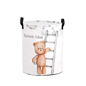Stars Teddy Bear Storage Bin, Waterproof Oxford Fabric Clothes Basket Organizer for Laundry Hamper,Toy Bins,Gift Baskets, Bedroom, Clothes,Baby Nursery