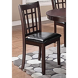 Coaster Furniture Lavon Transitional Dining Side Chairs (Set of 2) Upholstered Seat Black Faux Leather Polyurethane Espresso Brown 102672