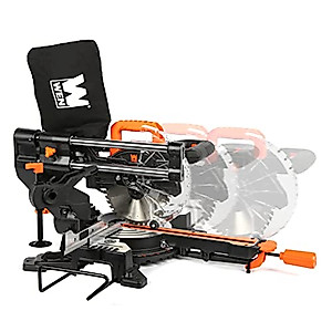 WEN MM0713 9.5-Amp 7.25-Inch Single Bevel Compact Sliding Compound Miter Saw with LED Cutline Guide, Black