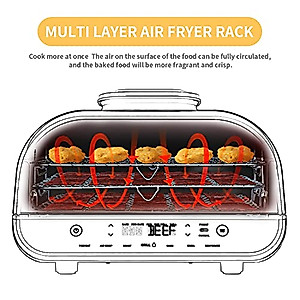 SIUDANGKA Air Fryer Rack for Ninja Foodi Grill XL Air Fryer, 304 Stainless Steel Multi-Layer Toast Rack Dehydrator Rack Air Fryer Accessories Compatible with Ninja FG551 IG651 Air Fryer