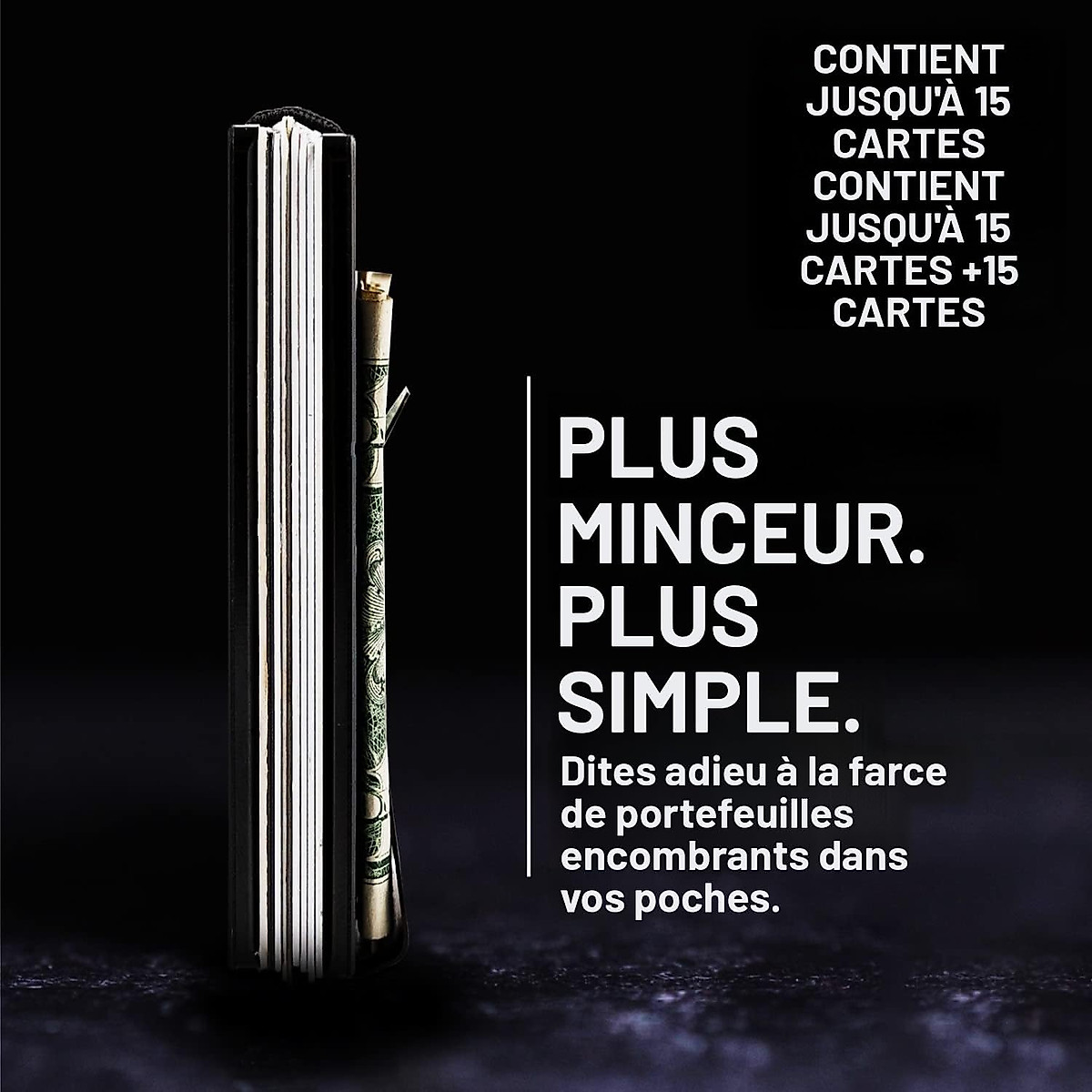 Mountain Voyage Co Minimalist Wallet for Men & Women - Slim RFID Wallet, Scratch Resistant, Credit Card Holder & Money Clip, Easily Removable Money & Cards, (Matte Carbon Fiber)